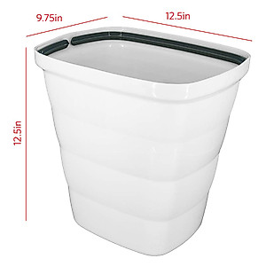Glad Metro Plastic Waste Bin – 14L, Rectangle with Bag Ring, White