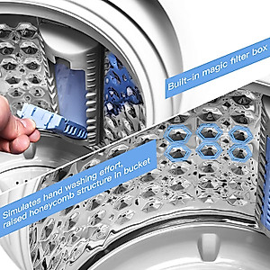 FUTADA Full Automatic Washing Machine, 8 Lbs Capacity Laundry Washer & Spin w/Drain Pump, Long Hose, Portable Compact Washing Machine for Camping, Dorms, Apartments