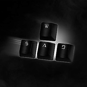 Hallsen Metal Keycaps Mechanical Gaming Keyboard WASD Keycaps for FPS & MOBA, Upgraded Stainless Steel Custom 60% Keycaps Kit with Key Puller for Mechanical Keyboard Cherry Mx Switches (Black)