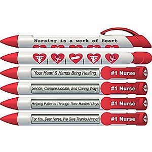Greeting Pen Nurse pens- Nursing is a Work of Heart Rotating Message 6 Pen Set (36541)