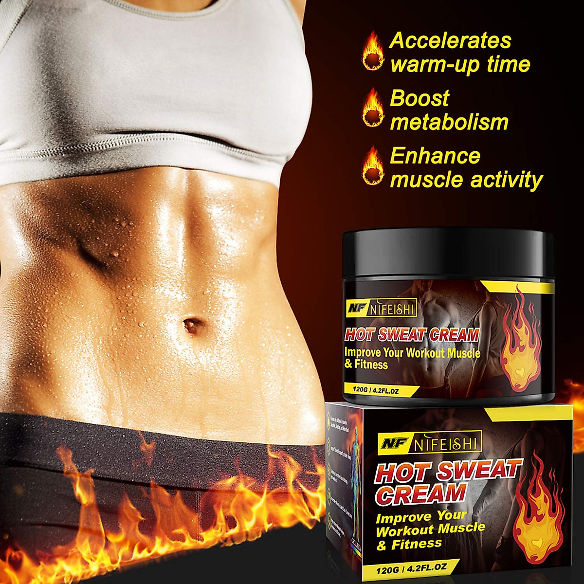 Hot Cream, Fat Burning Cream for Belly, Cellulite Firming & Slimming Cream for Men and Women, Weight Loss Slimming Workout Enhancer, Cellulite Treatment for Thighs, Legs, Abdomen, Arms and Buttocks