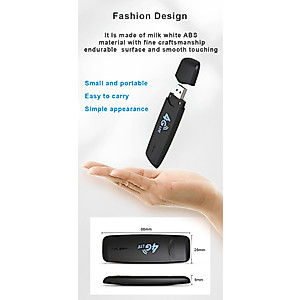 HOSAYA 4G LTE USB WiFi Modem Portable 4G Router with SIM Card Slot High Speed Portable Travel Hotspot Mini Router Unlocked 4G dongle, Black, 88mmx28mmx9mm