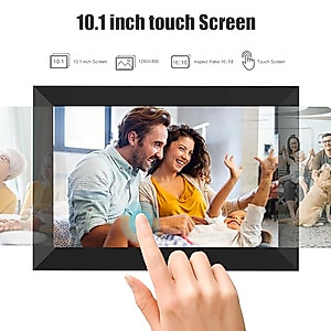 Digital Picture Frame WiFi 10.1 Inch Smart Digital Photo Frame with 1280x800 IPS HD Touch Screen, Auto-Rotate and Slideshow, Easy Setup to Share Photos or Videos Remotely via App from Anywhere