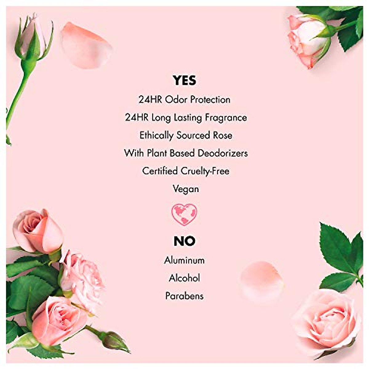 Love Beauty And Planet Deodorant, Murumuru Butter and Rose, 2.95 Oz