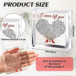 Red Cardinal Acrylic Sympathy Gifts I Never Left You Memorial Bereavement Gifts with Remembrance Condolence Gift for Loss of Loved One Loss of Father Loss of Mother Grieving Gifts Keepsake Paperweigh