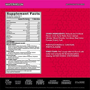 BSN N.O.-XPLODE Pre Workout Powder, Energy Supplement for Men and Women with Creatine and Beta-Alanine, Flavor: Watermelon, 60 Servings