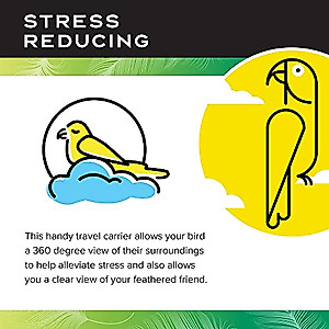 CaitecPerch & Go Polycarbonate Bird Carrier, Clear View Travel Cage