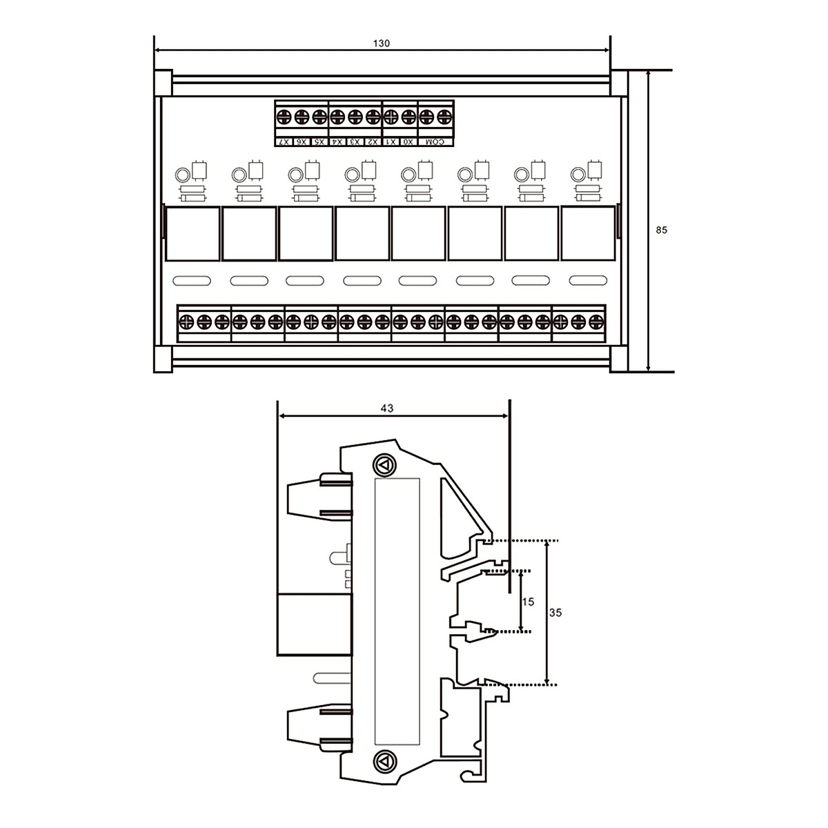 Good BNTai 8 Channel Interface Relay Module 12VACDC 24VACDC 110VAC 230VAC DIN Rail Panel Mount Automation PLC Board (8Channel ACDC24V)