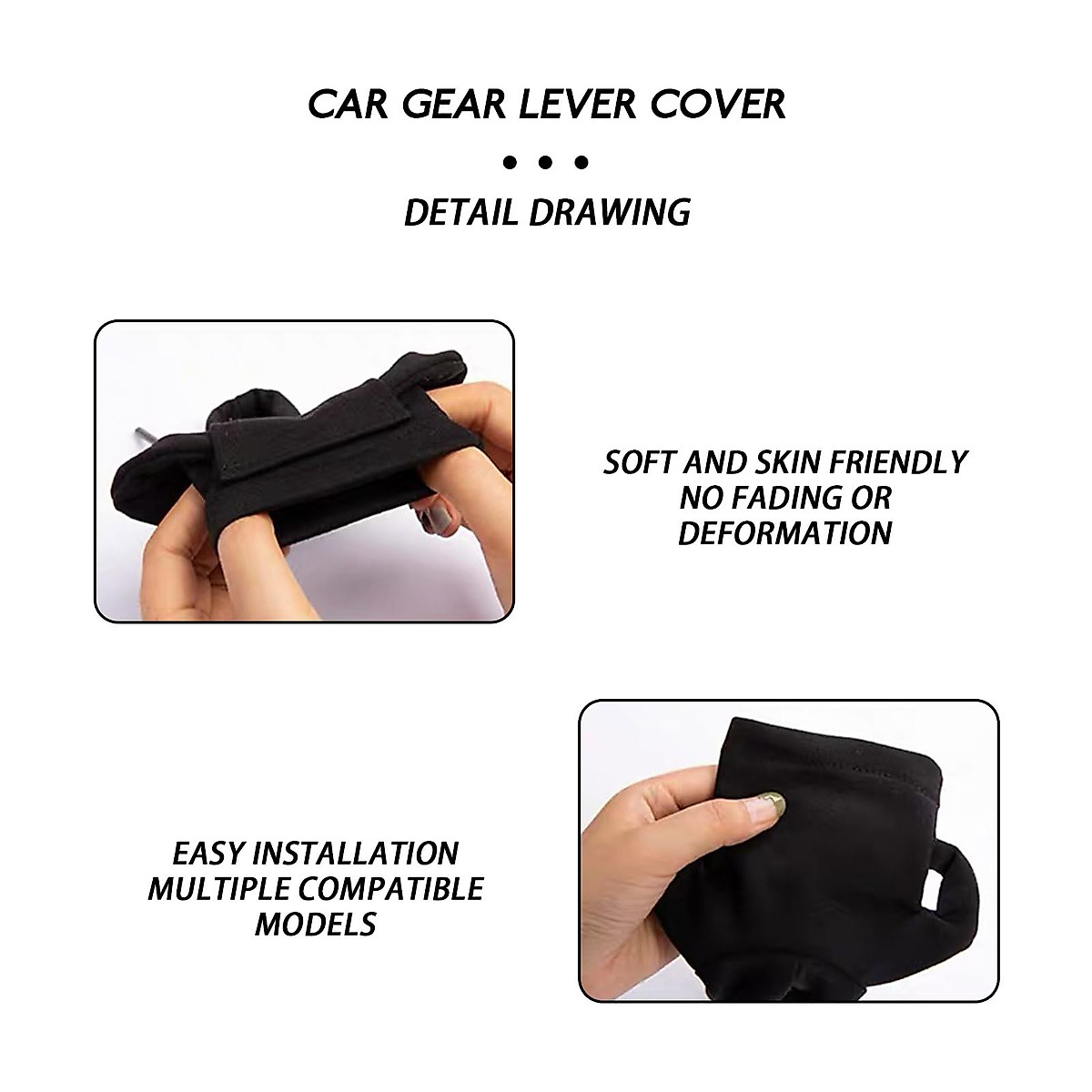 Huaione Car Gear Shift Knob Cover, Funny Shift Knob Hoodie Cover, Fashionable Sweater Design Gear Stick Cover Car Interior Decor Accessories for Women and Man (Black)