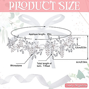 Geyoga Bridal Belt Wedding Dress Belt Rhinestone Wedding Sash for Bride Dress Gowns Crystal Belt with White Organza (Stylish Style)