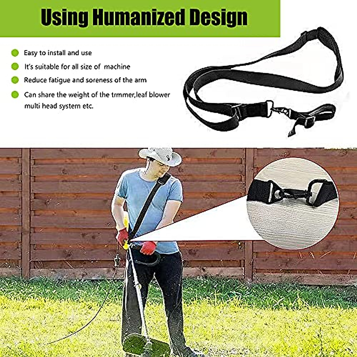 HPENP Shoulder Strap Trimmer Strap Blower Strap Weed Wacker Strap Universal for EGO String Trimmer, Weedeater Leaf Blower, Multi Head System Compatible with EGO String Trimmer and All Types