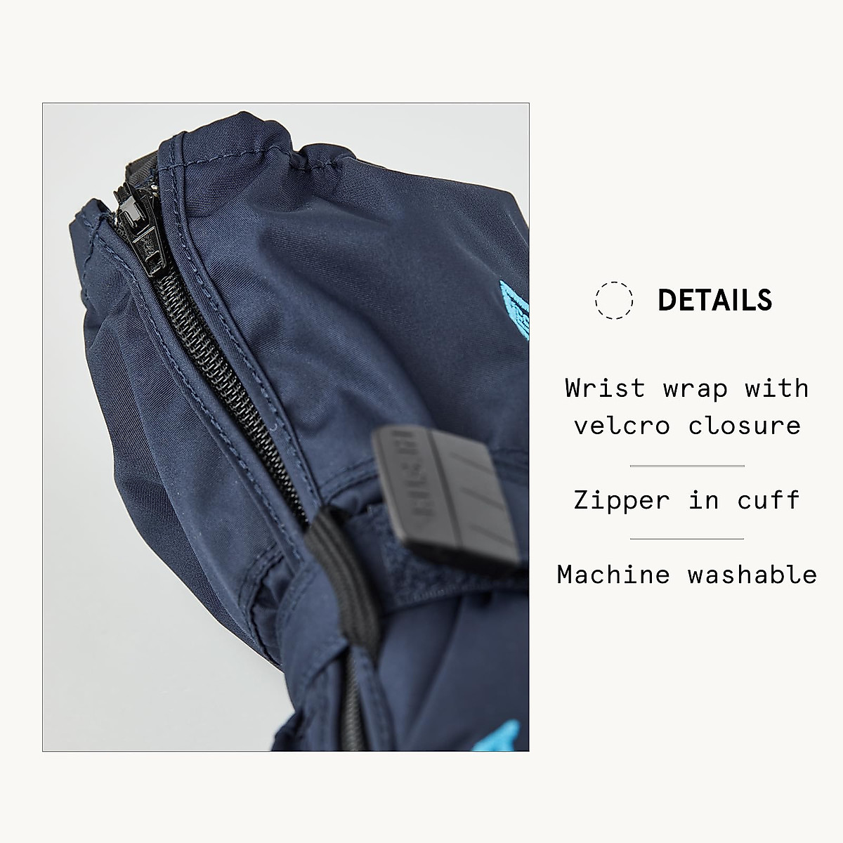 Hestra Baby Zip Long Mitt (Child 1-9yrs) | Waterproof, Insulated Mittens for Toddlers & Kids for Winter & Playing in The Snow - Dark Navy - 2