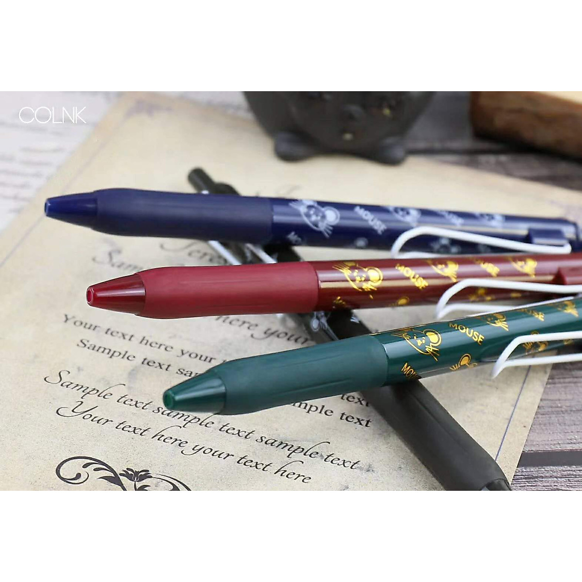 COLNK Colored Gel Pens with Retro Ink Retractable, Premium Vintage Pens for Coloring, Smooth Fine Planner Writing Pens 0.5mm, Assorted Colors, Pack of 8pcs