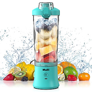 Mulli Portable Blender,Personal Blender for Shakes and Smoothies,Rechargeable Mini Mixer, 20 Oz with Travel Lid for Home/Kitchen/Gym