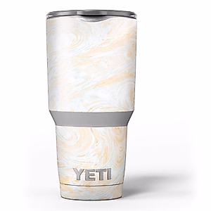 Design Skinz Gold Slate Marble Surface V18 - Skin Decal Vinyl Wrap Kit Compatible with The Yeti Rambler Cooler Tumbler Cups