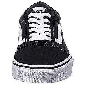 Vans Women's WM Ward Sneaker, Black ((Suede/Canvas) Black/White Iju), 8.5