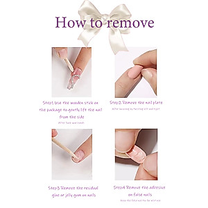 Press on Nails Medium Coffin SWEKKE Fake Nails Purple French Gradient Full Cover False Nails with Glitter Designs Acrylic Nails Glossy Glue on Nails Reusable Artificial Nails for Women Manicure