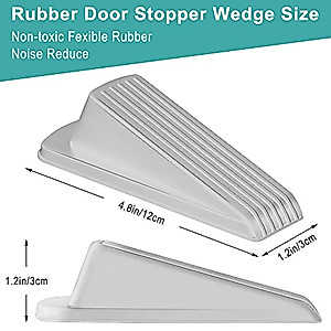 Vanleonet Door Stoppers,4 Pack Premium Rubber Door Stop Wedge, Prevent The Lock-Outs,Floor Sturdy Stackable Door Stop for Carpet Heavy Duty Door