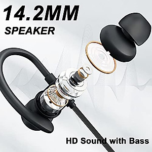 LOETRUY Wireless Sports Earbuds,Bluetooth Headphones,IP67 Waterproof with Mic, Stereo Sweatproof in-Ear Earphones, Noise Cancelling Headsets for Gym Running Workout,20Hrs Playtime