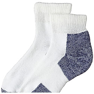 Thorlos Unisex-Adult JMX Maximum Cushion Ankle Running Socks(3 Pairs),White/Navy, XL