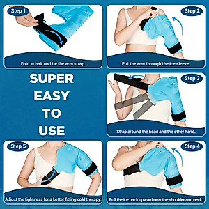 Comfytemp Shoulder Ice Pack Wrap Rotator Cuff Cold Therapy, FSA HSA Eligible, Reusable Shoulder Brace, Gel Ice Packs for Injuries, Hot Cold Compression for Pain Relief, Gift for Recovery after Surgery