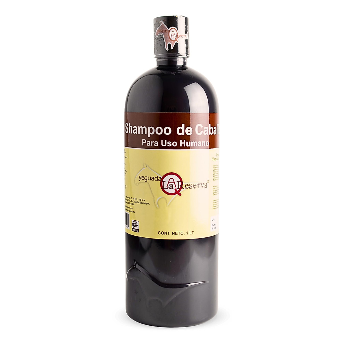 Yeguada La Reserva Shampoo de Caballo Negro (1 liter Bottle) For Strong, Healthy And Beautiful Hair (For Dark to Black Colored Hair)