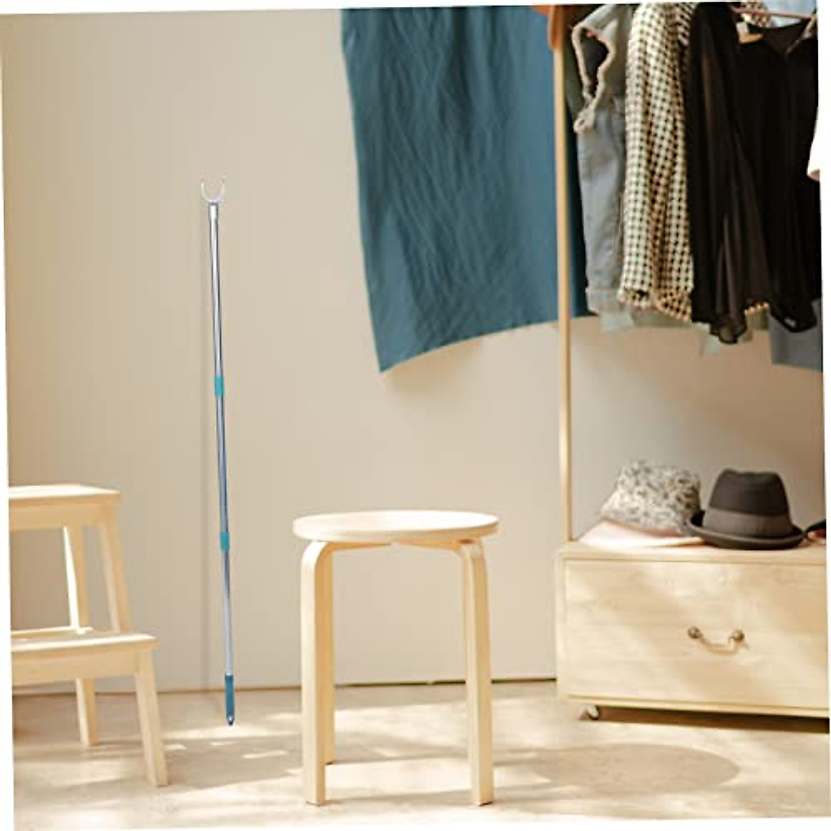 Zerodeko 3pcs Stitching Clothes Rail Ceiling Hook Outdoor Stuff Drying Rack Clothing Outdoor Retractable Closet Pole Clothes Drying Rack Utility Hooks Multi-Purpose Clothes Rods Alloy Tool