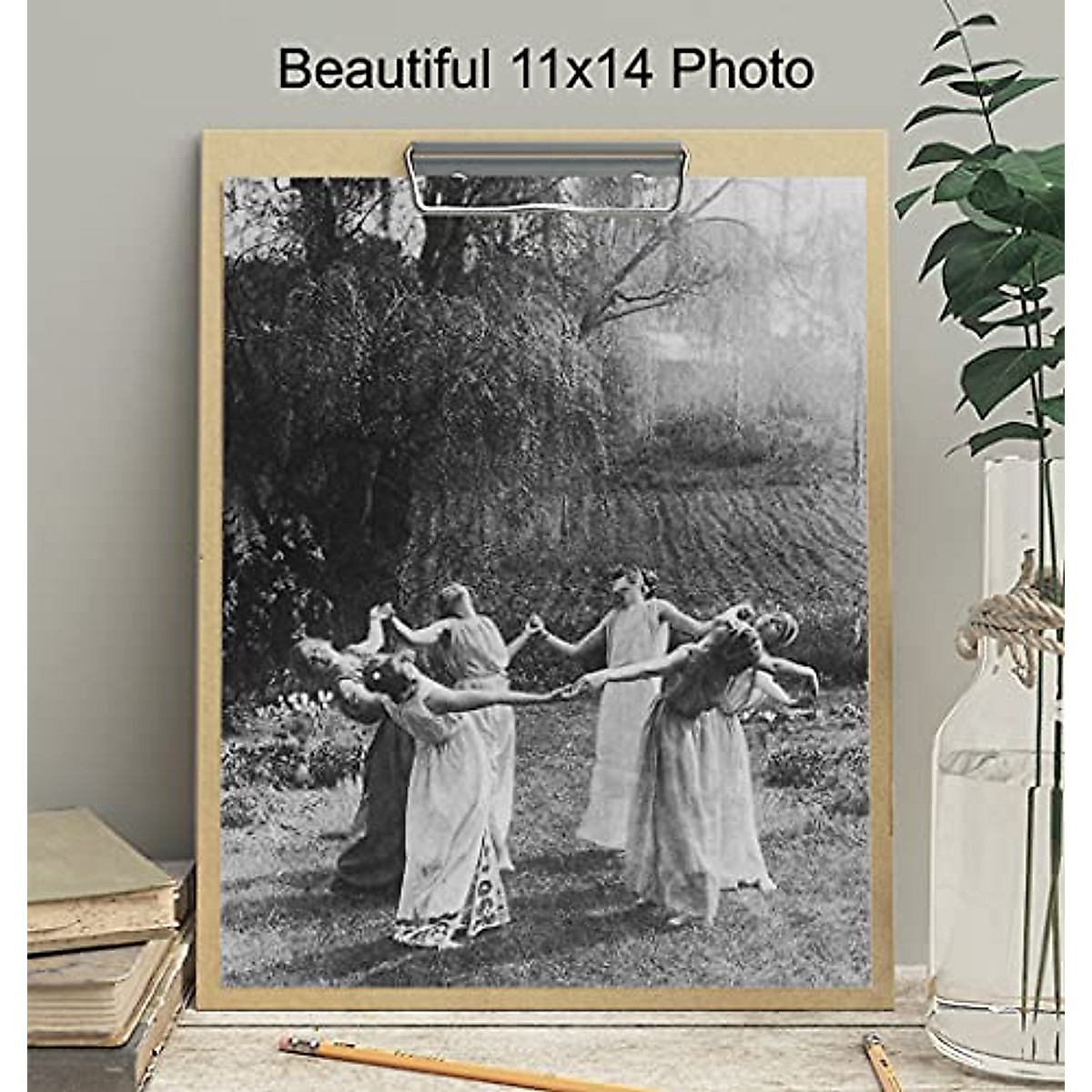 Witchy Pagan Wall Art & Decor - LARGE 11x14 - Witch Coven - Wiccan Wicca Decor - Gift for Witchcraft and Black Magic Fans - Gothic Pagan Wall Art - Goth Room Decor - Creepy Scary Vintage Picture Photo