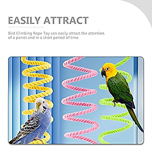 POPETPOP 3pcs Bird Rope Perch Spiral Parrots Climbing Rope Bird Swing Toy Standing Toys Bird Cage Accessories