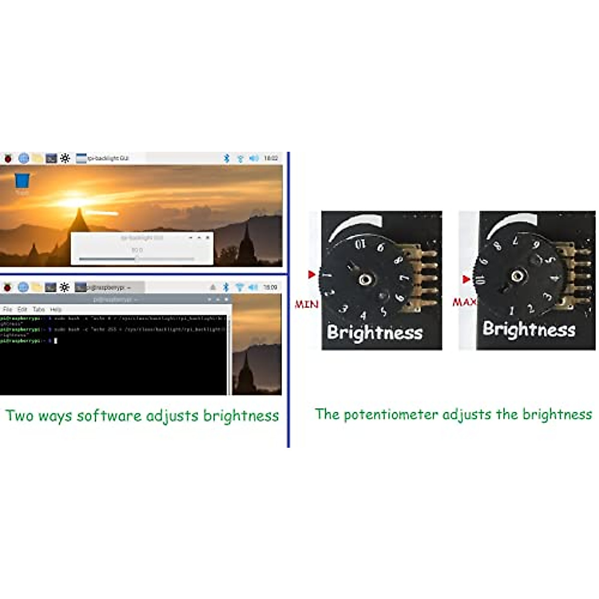 ElecLab 7 Inch 800x480 DSI Touchscreen Monitor Capacitive LCD Display RS232/RS485 Speaker Bracket for RPI 4B 3B+ 3B 3A+ 2B B+