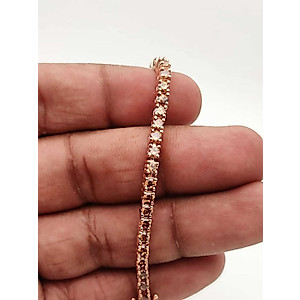 5.00 Ct Round Cut Chocolate Diamond Tennis Bracelet 14k Rose Gold Over All Size Available Brown