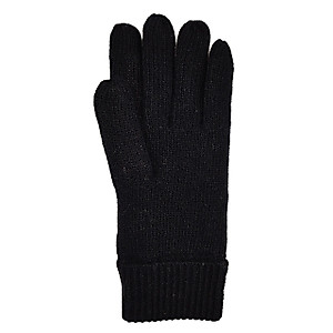 BRUCERIVER Men Pure Wool Knitted Gloves with Thinsulate Lining Size L/XL (Black)