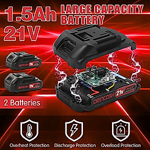 DRINCOSH Mini Chainsaw,4 Inch Portable Handheld Electric Chainsaw,Cordless Chain Saw Pruning Shears Chainsaw for Tree Branches,Courtyard,Household and Garden with 2 BATTERY