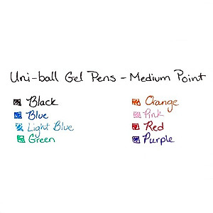 uni-Ball Signo Gel 207 Retractable Gel Pens, Medium Point, 0.7 mm, Clear Barrels, Black Ink, Pack of 12, Packing may Vary.