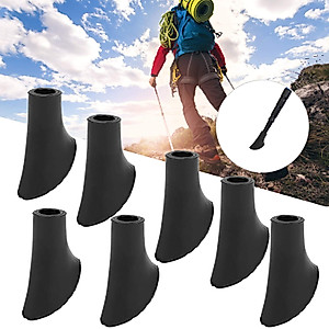 DAUERHAFT 15pcs Sturdy Trekking Pole Replacement Tips Durable Climbing Poles Replacement Tips with Reducing Noise for Mountaining,Hiking Stick