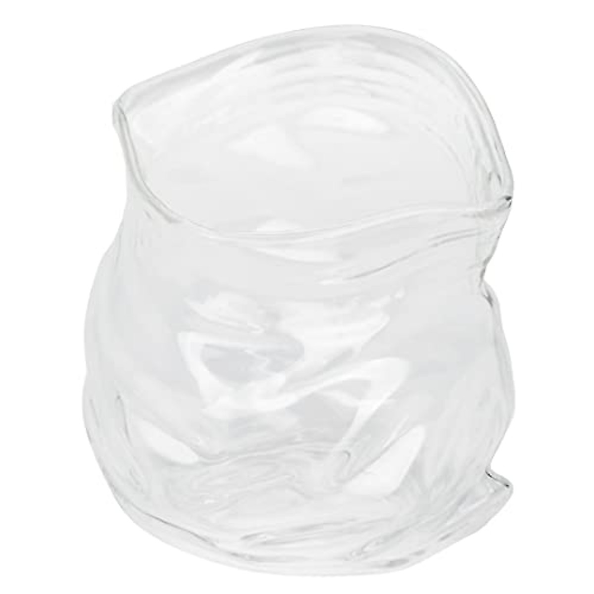 8 Ounce Glass Zipper Bag, 1 Small Glass Bag - Realistic Crinkled Edges, Serve Candy, Popcorn, or Nuts, Clear Glass Bag Bowl, Dishwashable, Flat Base - Restaurantware.