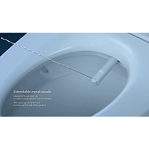 EUROTO [Newest 2023] One-Piece Dual Flush, Integrated Bidet and Toilet, Luxury Auto Open and Close Lid Heated Seat, Warm Dryer and Air Deodorizer, White (2022 Foot Feel Flip Flap Smart Toilet)