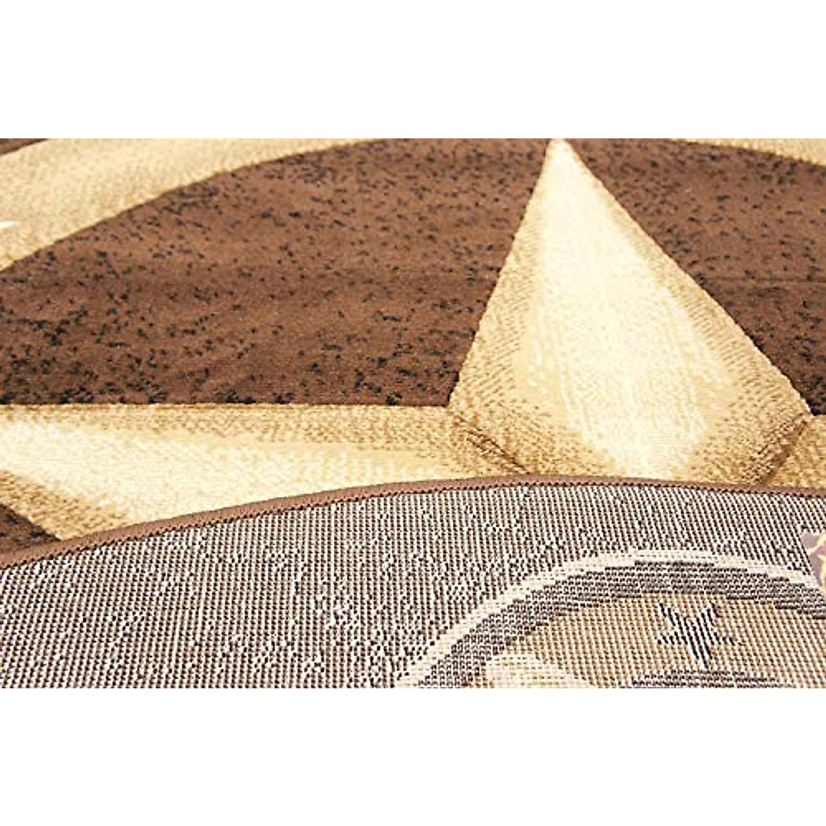 Champion Rugs Rustic Western Texas Star Pattern Geometric Revolving Stars Country Style Brown Area Rug (5 Feet X 5 Feet Round)