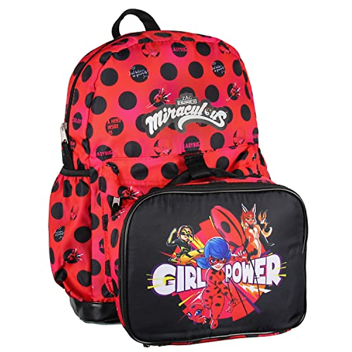 INTIMO Miraculous Tales of Ladybug & Cat Noir Queen Bee Alya Césaire Girl Power Characters 2 Pc Lunch Box Backpack Set