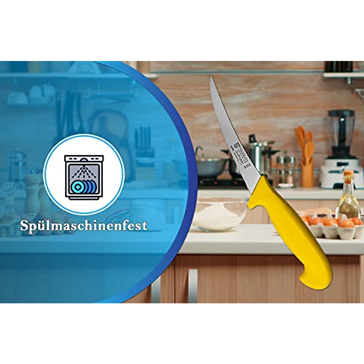 SMI - 6 inch Solingen Boning Knife Curved Meat Knife Professional Flexible Sharp Kitchen Knife Solingen Knife - Made in Germany