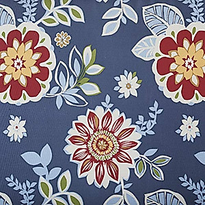 Quality Outdoor Living 46 x 26 Loveseat Cushion, 46x26, Ch Blue Floral 8 Sq Ft