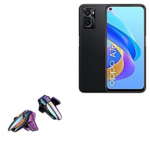 BoxWave Gaming Gear Compatible with Oppo A76 - Touchscreen QuickTrigger, Trigger Buttons Quick Gaming Mobile FPS for Oppo A76 - Jet Black