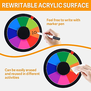 Delizon 8 Inch Color Prize Wheel, Double-Sided 8/16 Slot Spinning Wheel Fortune Game, Holiday Activities, Party, Classroom or Home Education