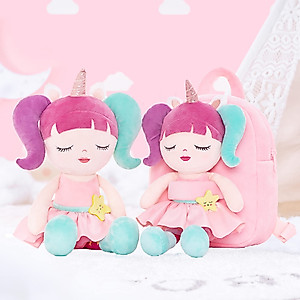 Lazada Girls Backpack with Doll Toddler Toys Baby Girls Gifts Rag Dolls 9.5“