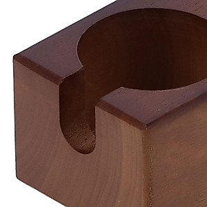 Byged Tamping Station Espresso Tamper Holder, Coffee Tamper Rack, Food Wooden Coffee Tamp Mat, 2 Slots Espresso Tamping Mat(Brown)