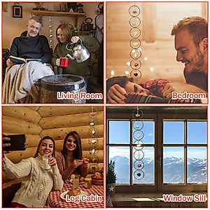 Raw Crystal 7 Chakra Gemstone Wall Decor, Large Crystal Gemstone Decor, Wall Hanger Meditation Hanging Ornament, Handmade Pendant for Birthday Gift Window Wedding Souvenir