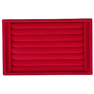 Yuecoom Ring Display Tray, 7 Slots Ring Earrings Showcase Holder, Ring Insert Display Trays, Jewelry Organizer Counter Tray for Rings Earrings Storage, Selling (red)