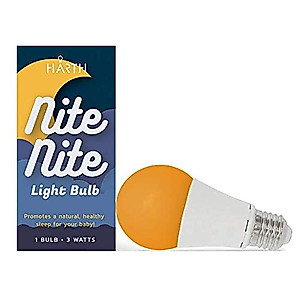 Nite-Nite Light Bulb. Natural Baby Sleep Aid. Promotes Healthy Sleeping Habits for Baby and Mother | Certified by The National Parenting Center. 3 Watt Dimmable, Amber Color - Flicker Free Pack of 1