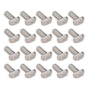 uxcell M8x20mm T-Slot Drop-in Stud Sliding Screw Bolt Carbon Steel 20pcs for 40 Series European Standard Aluminum Profile