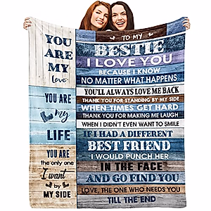 Bestie Gifts to My Bestie Blanket Best Friend Birthday Gifts for Women Bestie Sister Teen Girls Long Distance Friendship Gift Christmas or Valentines Gift for Her Throw Blankets 50 x 60 inch